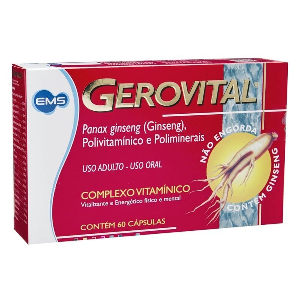 Gerovital blister com 60 cápsulas em gel mole - UnicPharma